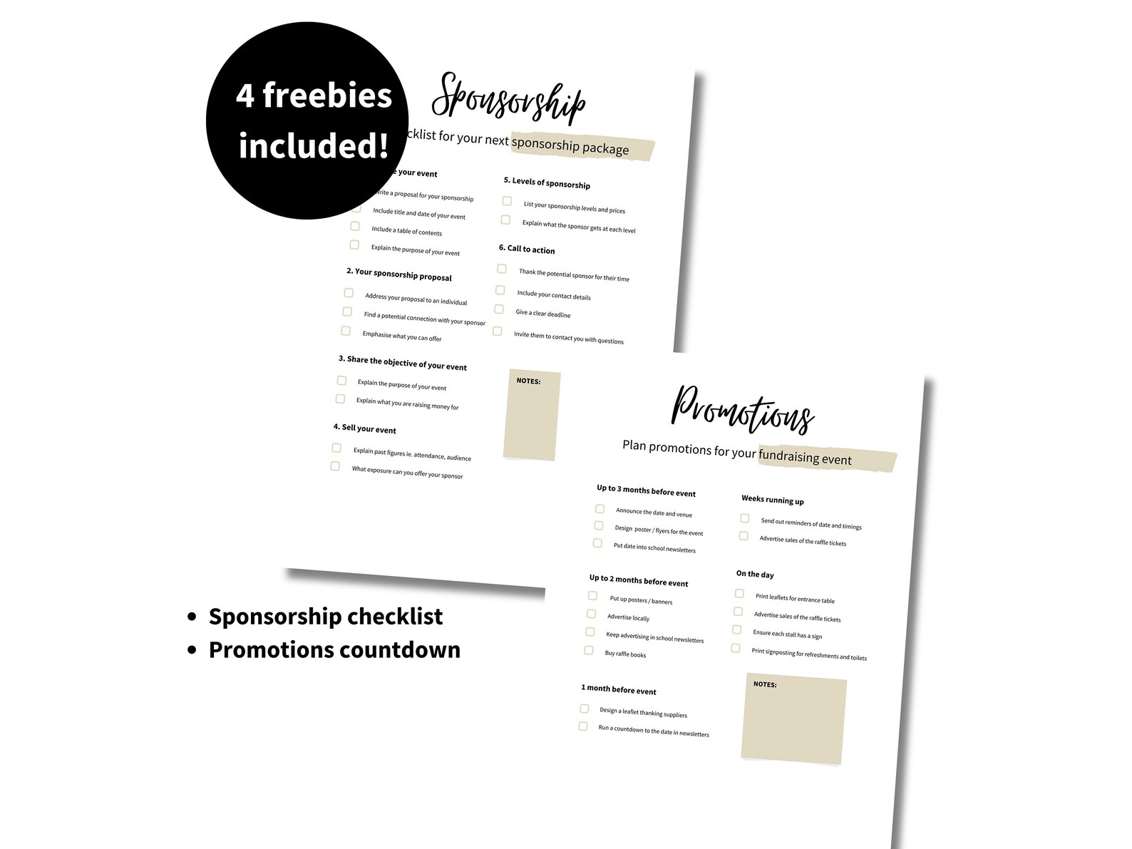 PTA Fundraising Event Checklist / Editable Template / Editable PDF Plus ...
