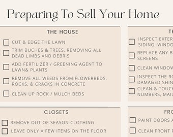 New Home Owners Checklist Real Estate Guide, Sellers Guide, Digital ...