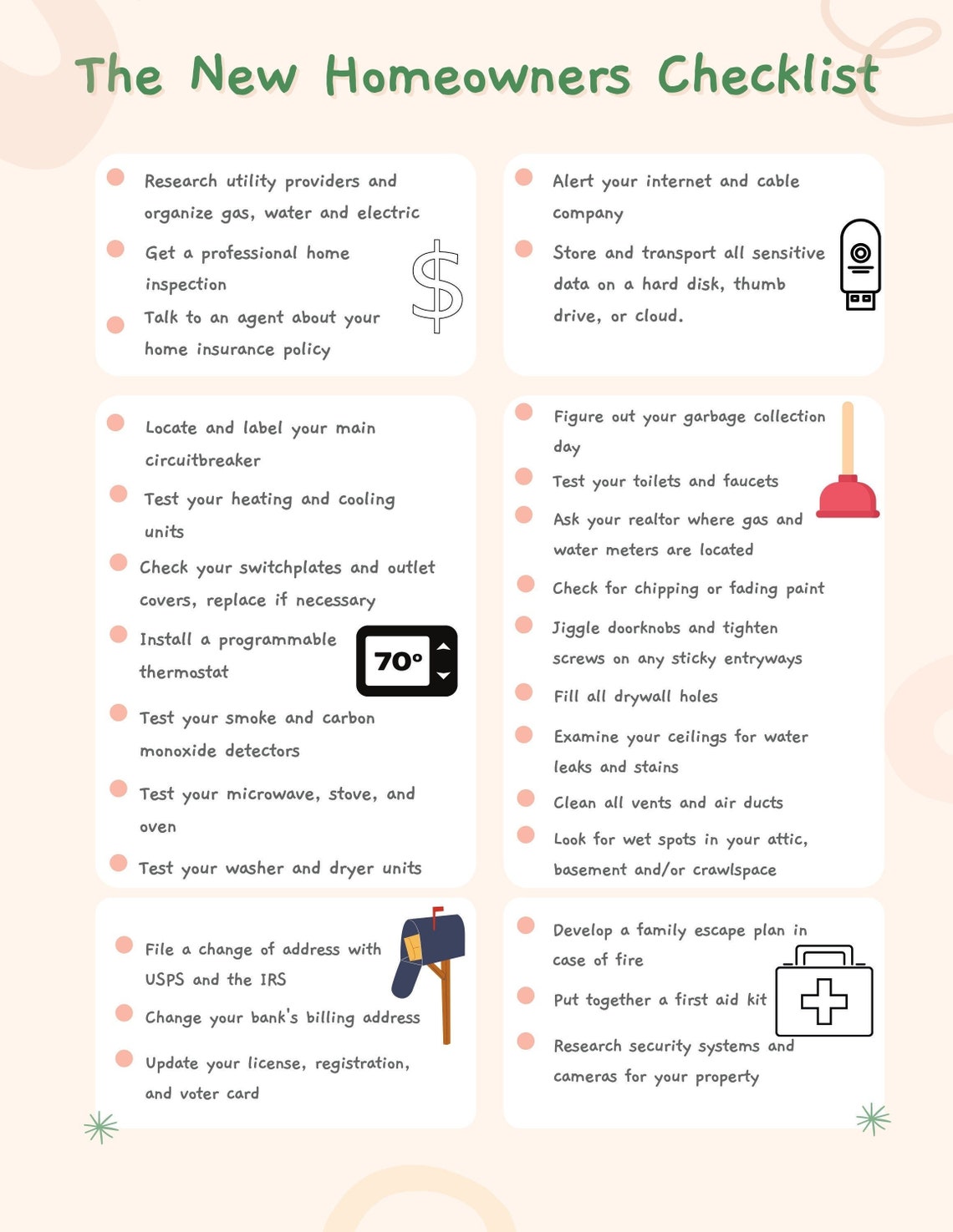 New Home Owners Checklist - Real Estate Guide, Sellers Guide, Digital ...