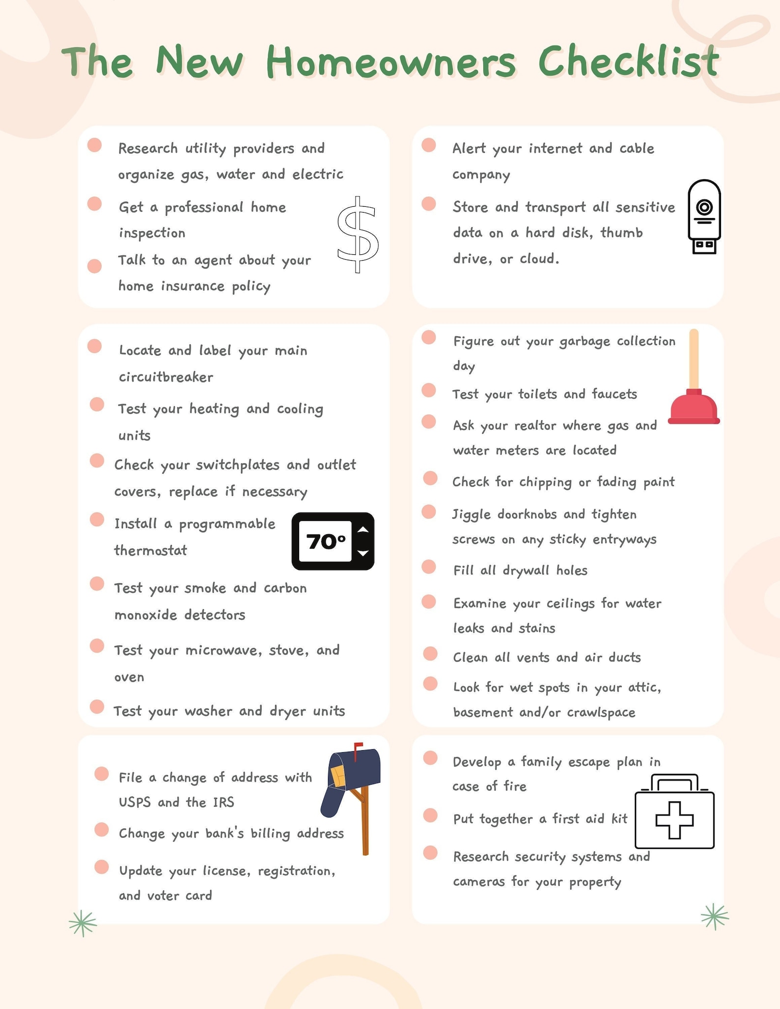 New Home Owners Checklist - Real Estate Guide, Sellers Guide, Digital ...