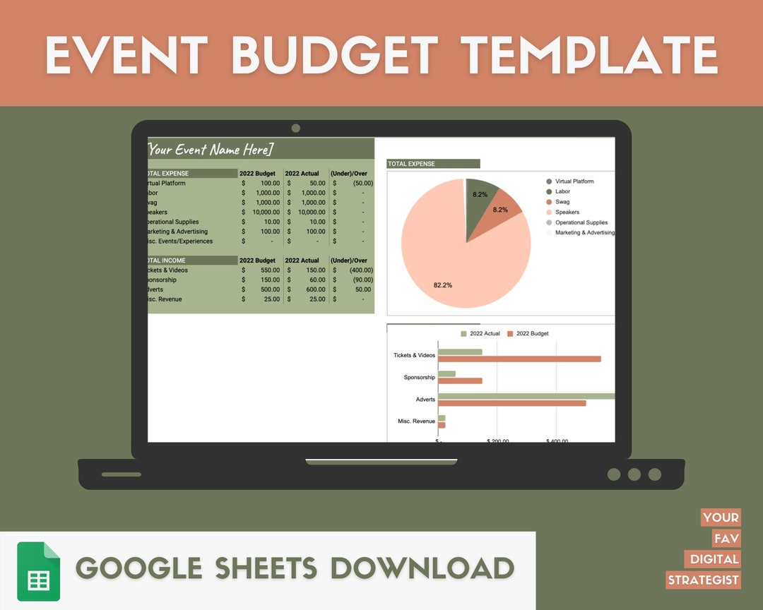 Event Budget Spreadsheet | Virtual Event Budget Spreadsheet | Google ...