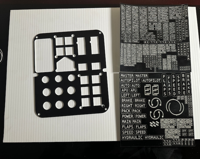 BLACK MSFS Stickers for Flight Simulator Keyboard/button Box/wheel Set ...
