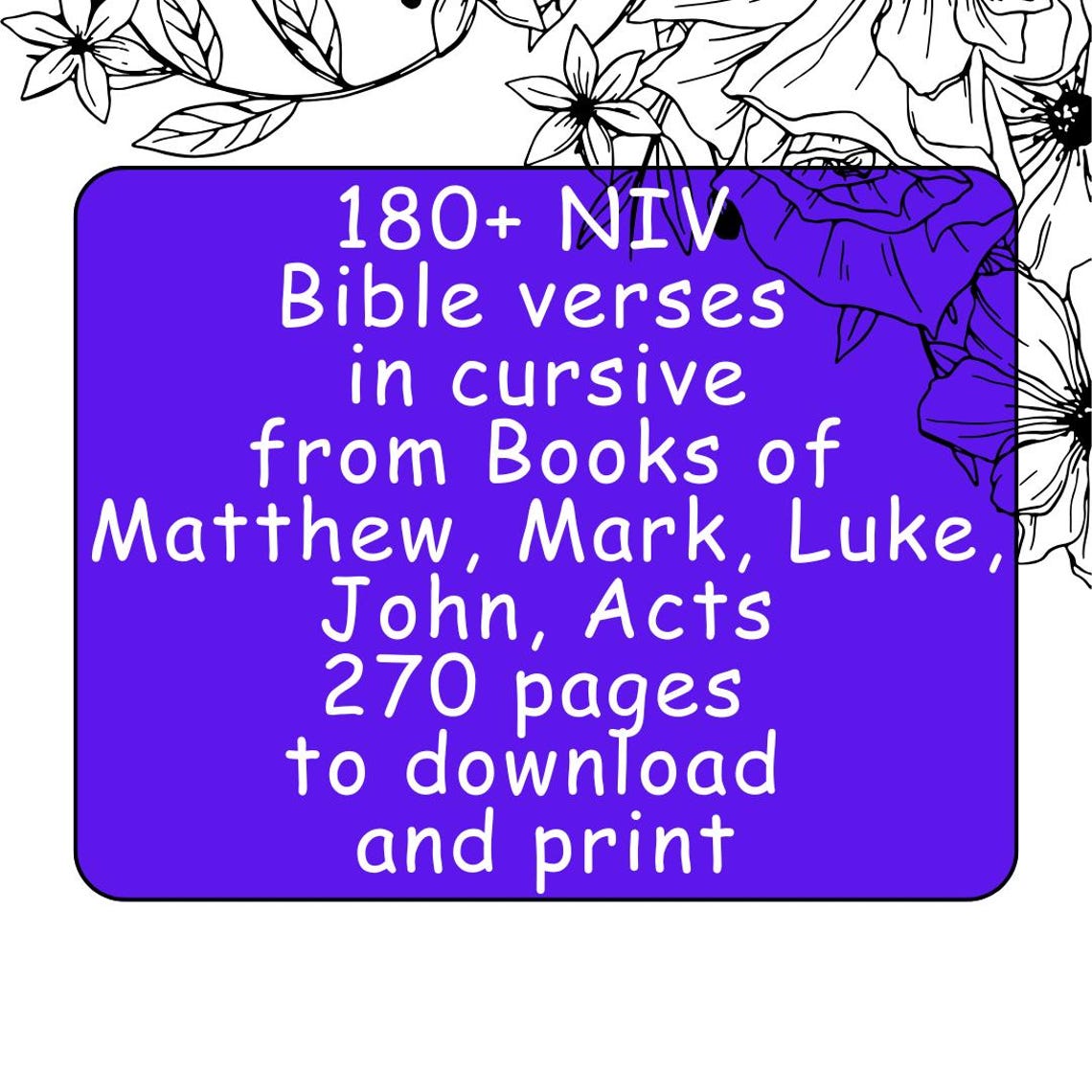 Cursive Bible Copywork, Gospels & Acts NIV, Homeschool Handwriting ...