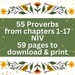 Proverbs Copywork Book (1-17) - 55 NIV Bible Verses - Scripture Tracing ...