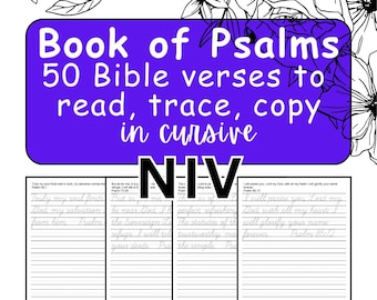Cursive Bible Verse Copywork Book, NIV Psalms (digital PDF) - Etsy