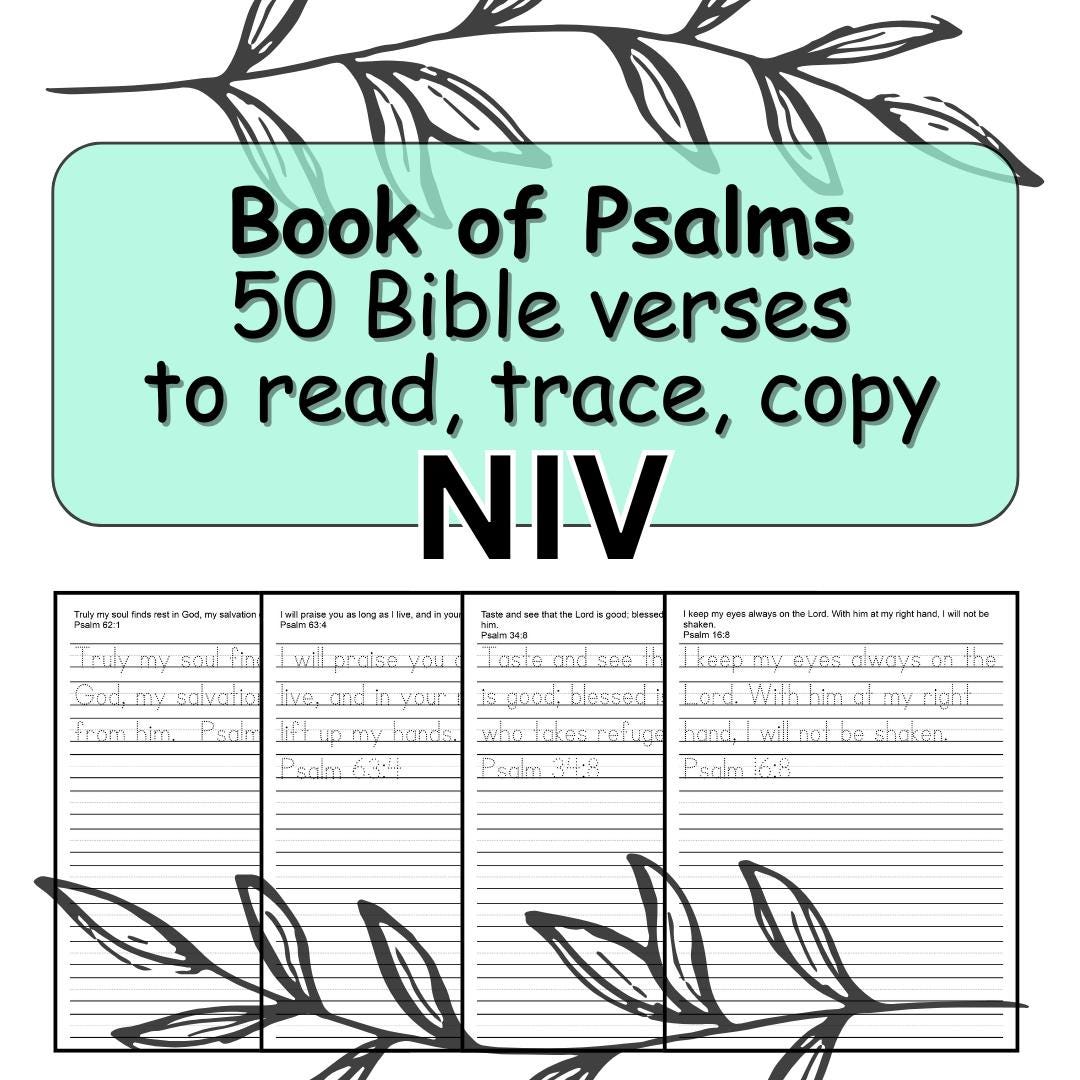 Psalms NIV Copywork Book, Scripture Tracing, Homeschool Handwriting ...