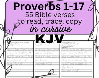 Cursive Copywork Book, Proverbs KJV Bible Verses (digital PDF) - Etsy UK