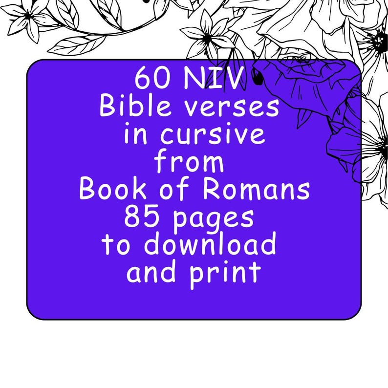 Cursive Copywork - Book of Romans - 60 NIV Bible Verses - Scripture ...