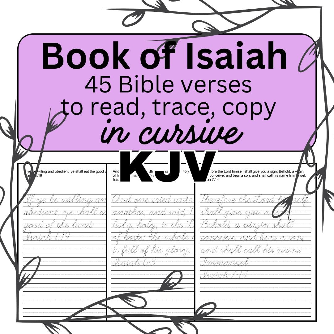 Cursive Copywork Book, Isaiah 45 KJV Bible Verses (digital PDF) - Etsy