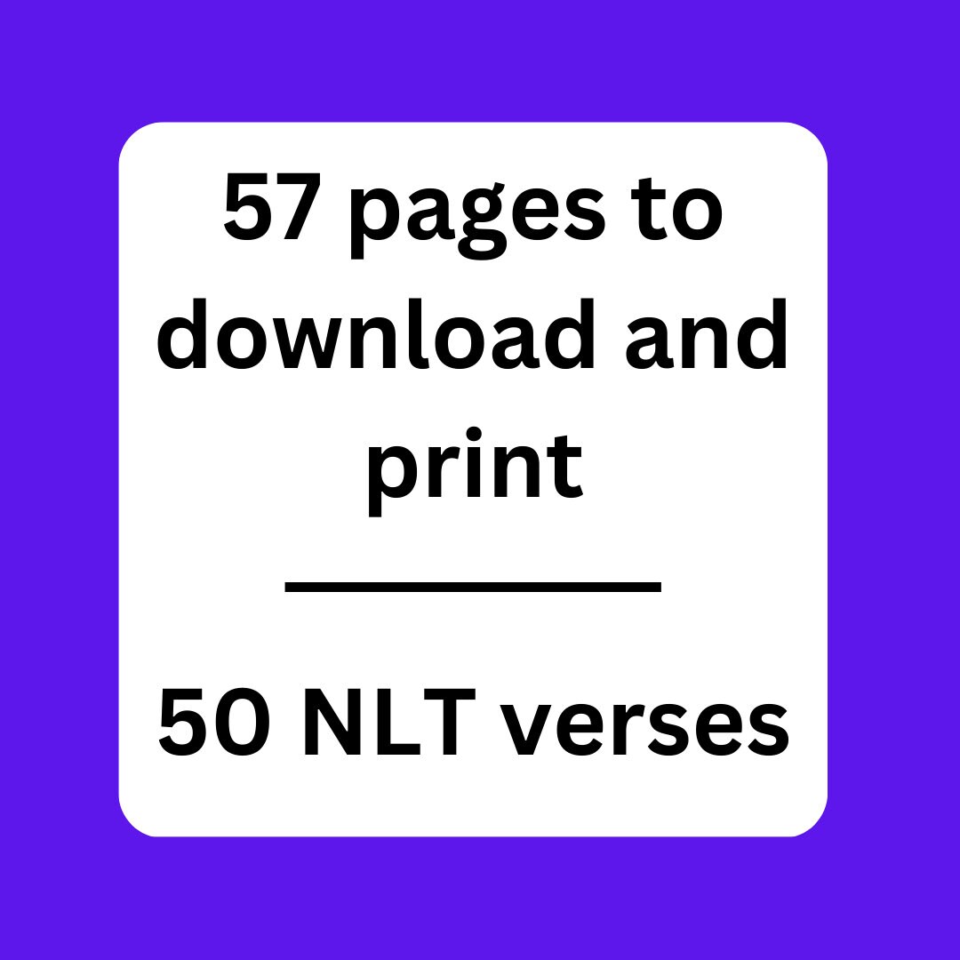 Cursive Copywork Sheets 50 NLT Bible Verses Scripture Tracing Scripture ...