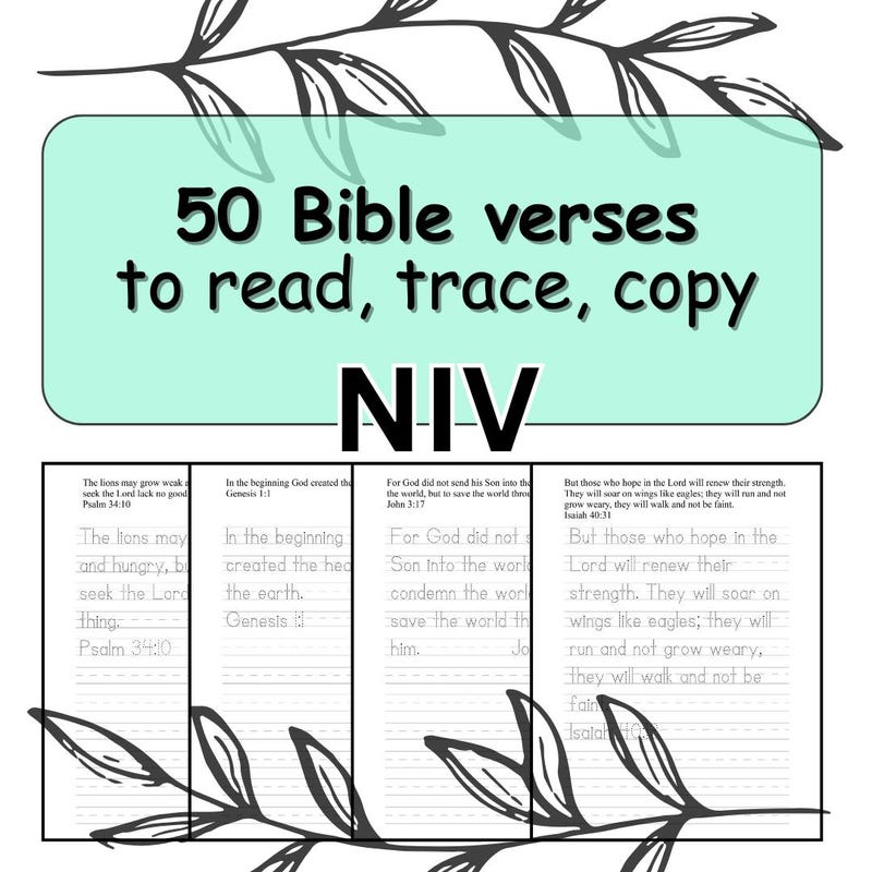 Bible Verse Copy Pages - Etsy