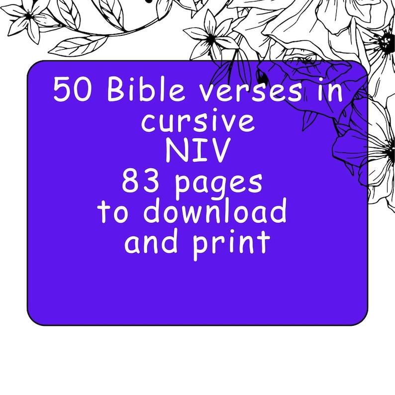 Cursive NIV Bible Verses Copywork Book, Homeschool Handwriting (digital ...