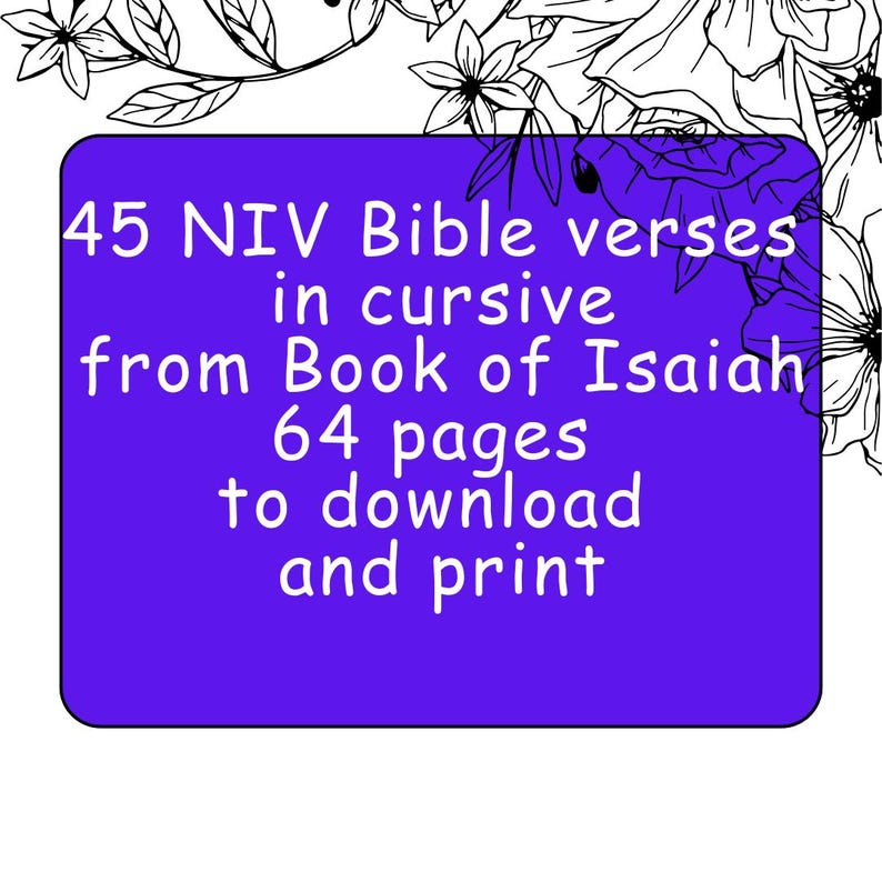 Cursive Copywork Book, Isaiah NIV Bible Verses, Homeschool Handwriting ...