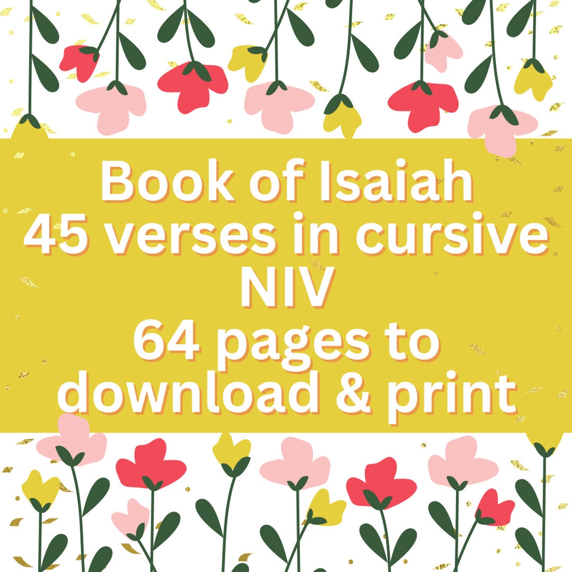 Cursive Copywork Book - Book of Isaiah NIV Bible 45 Verses - Scripture ...