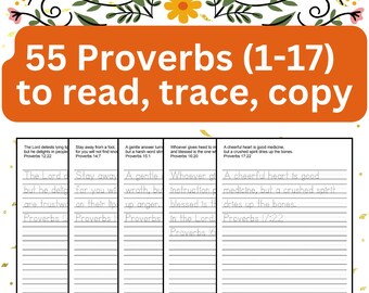 Cursive Copywork Book - 50 NIV Bible Verses - Scripture Tracing ...