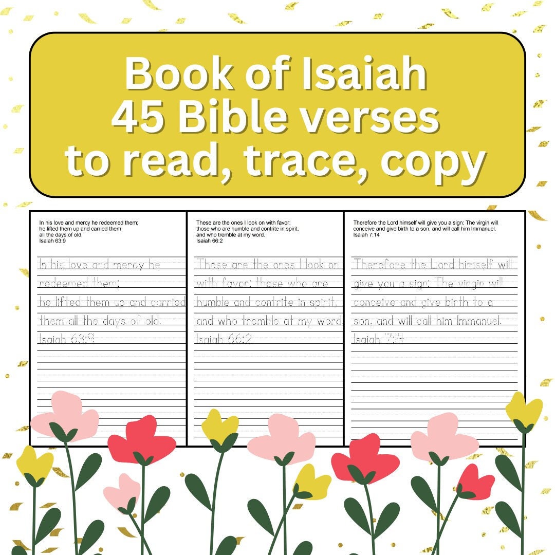 Book of Isaiah Copywork Book - 45 NIV Bible Verses - Scripture Tracing ...
