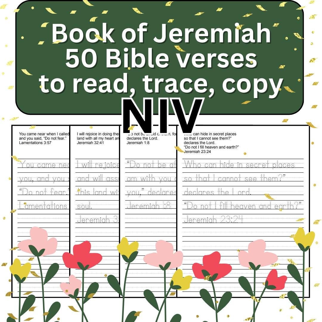 Book of Jeremiah Copywork Book - 50 NIV Bible Verses - Scripture ...