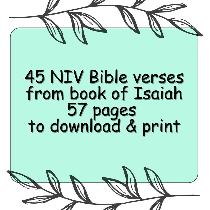 Isaiah NIV Bible Verses Copywork Book, Beginner Handwriting (digital ...