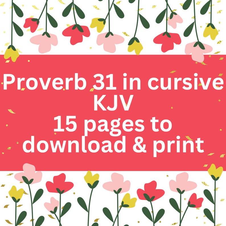 Cursive Copywork Book Proverb 31 KJV Bible Verses Scripture Tracing ...