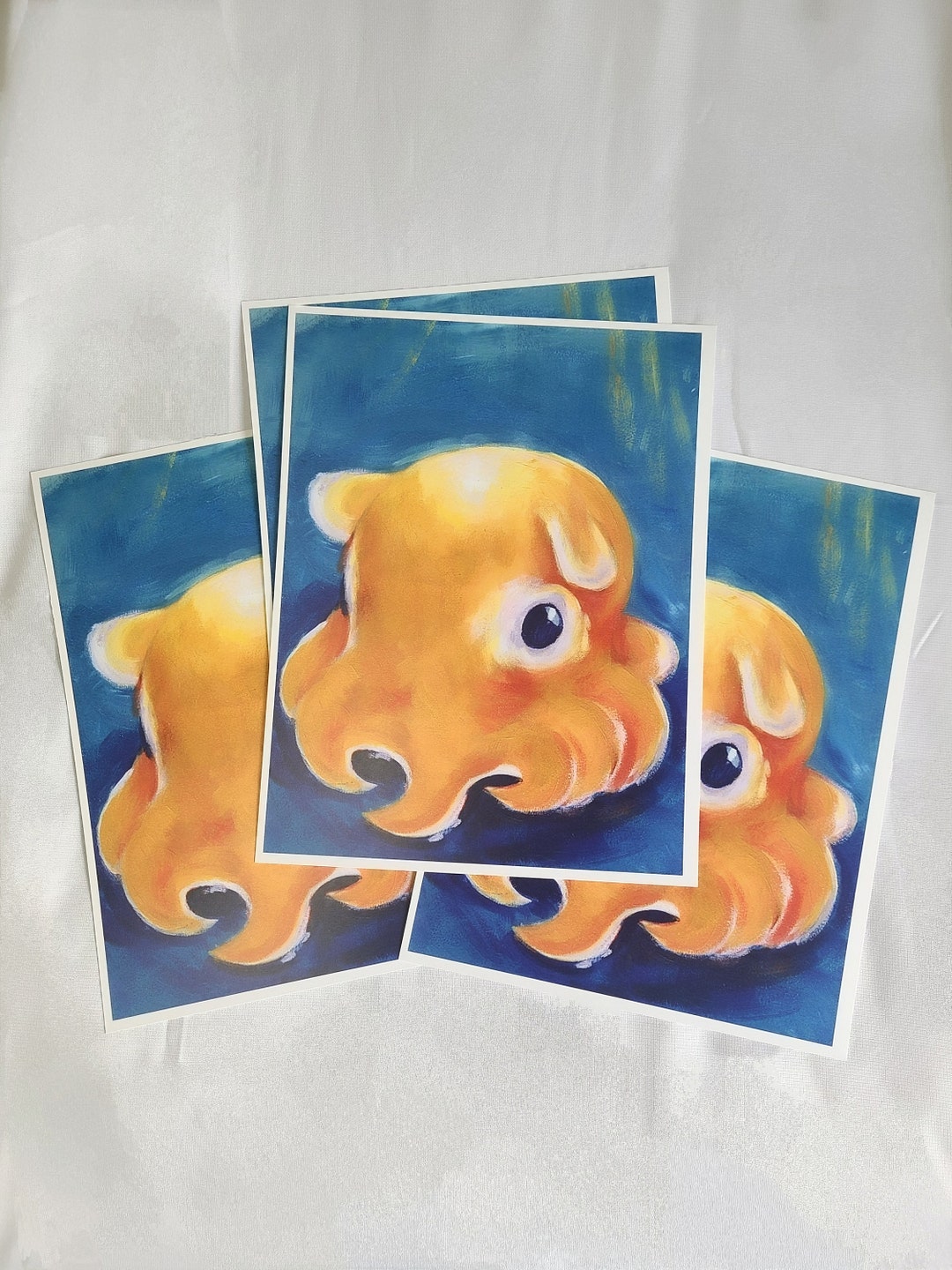 Dumbo Octopus! Cardstock Art Print of Original Acrylic Painting - Etsy