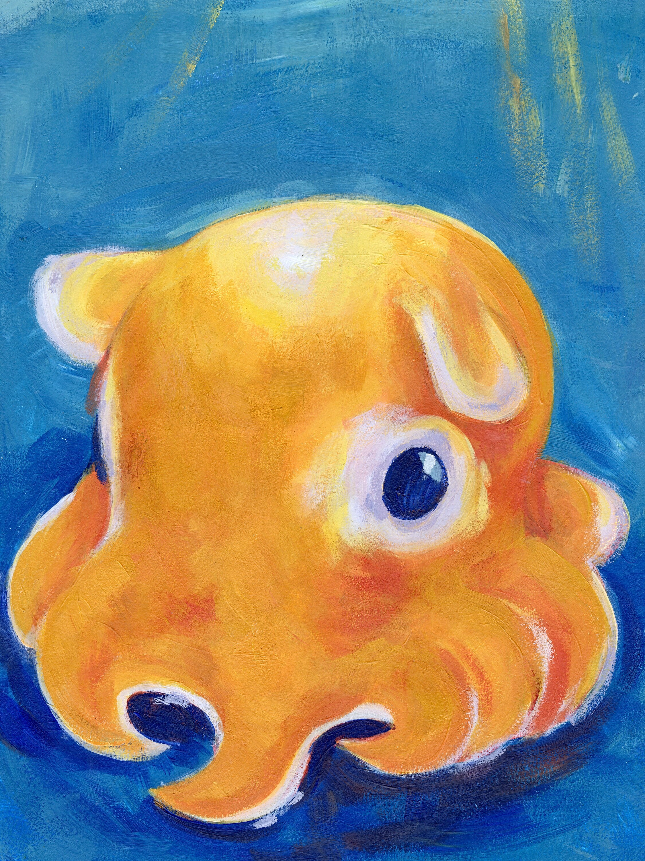 Dumbo Octopus Cardstock Art Print of Original Acrylic Painting - Etsy