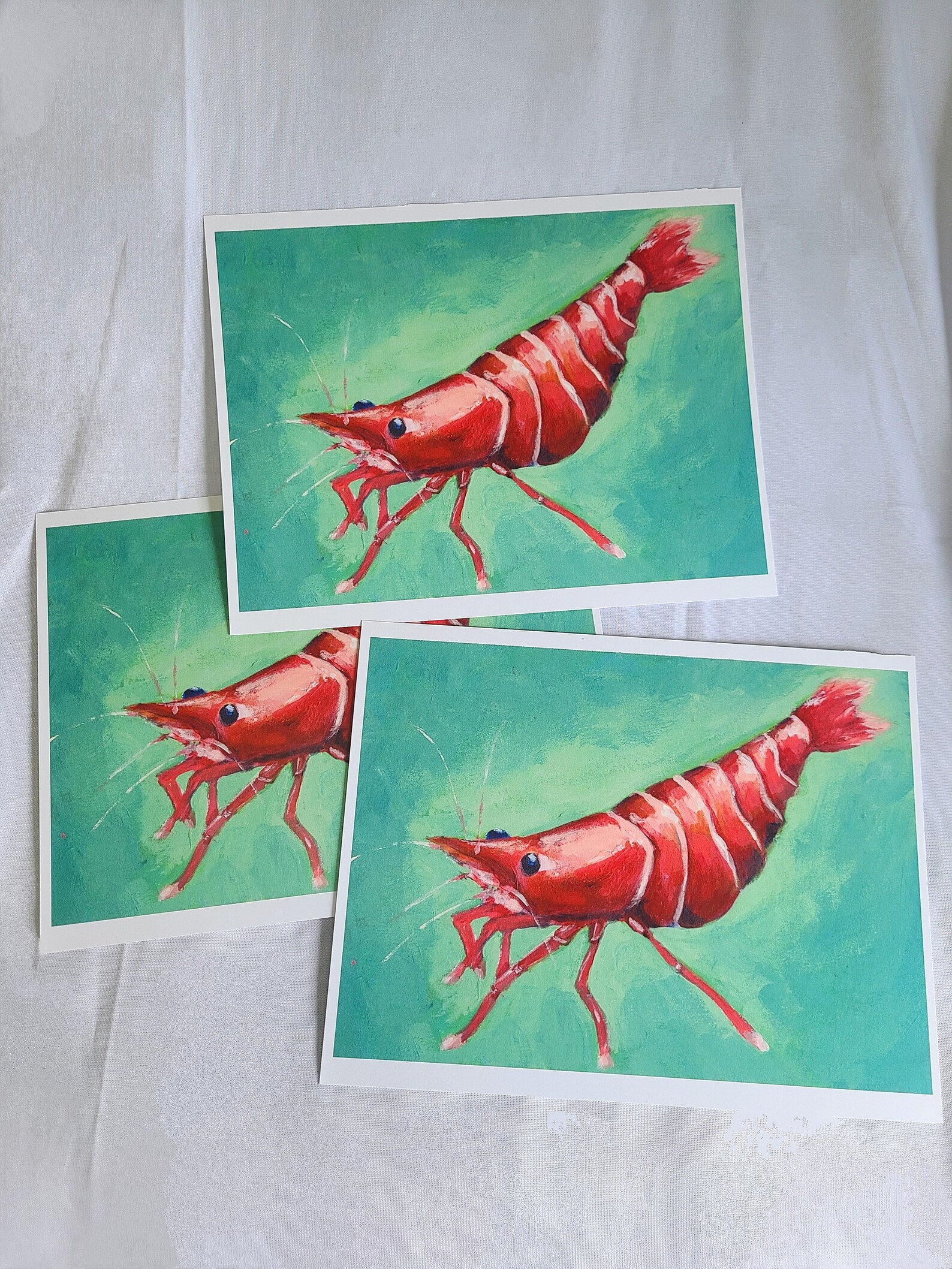 Cherry Shrimp! Original Cardstock Art Print - Etsy