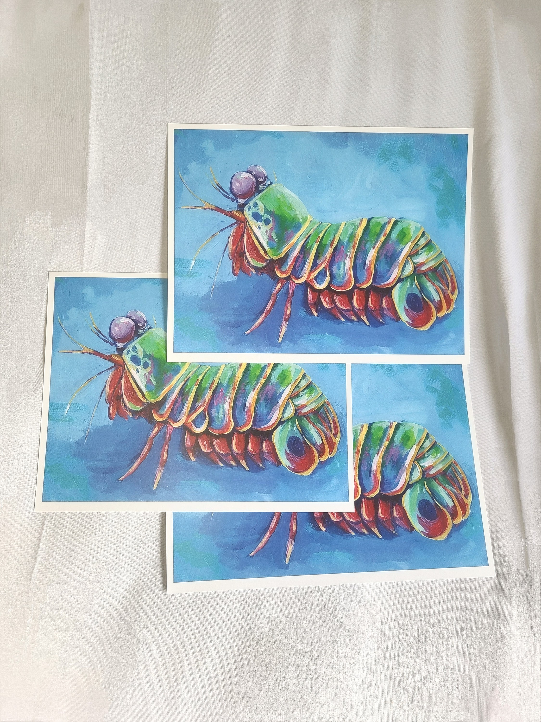 Praying Mantis Shrimp! Cardstock Art Print of Original Acrylic Painting ...