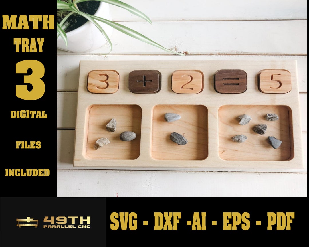 CNC Montessori Math Tray - Math Tray - Digital Files Included ...