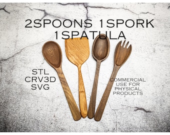 Spoon - Cnc Kitchen Spoon - Wooden Spoon - STL File - STL Spoon - Etsy