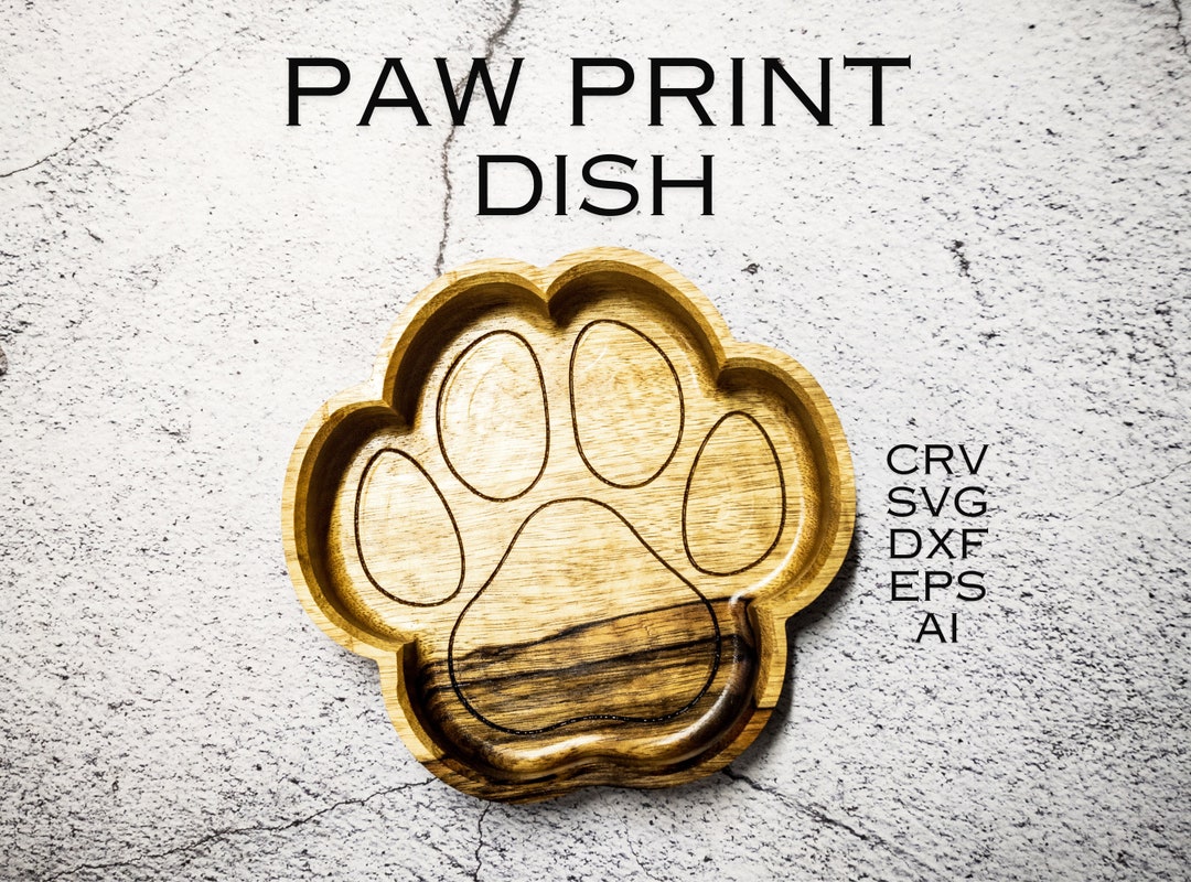 Dog Dish - SVG Paw Print - SVG - Paw Print - CNC Dish - Paw Print Dish ...