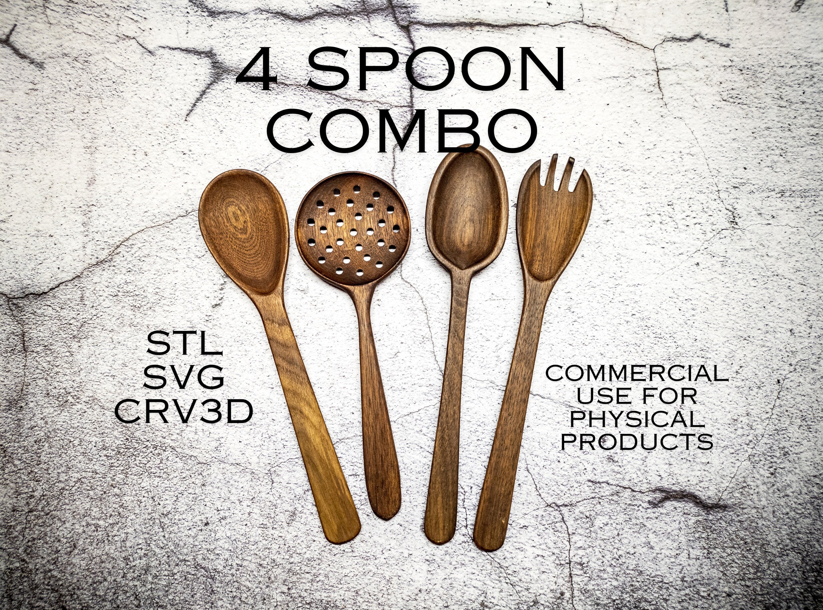 Wood Spoons - Wood Spoon Cnc Combo - Digital Files - Kitchen Utensil ...