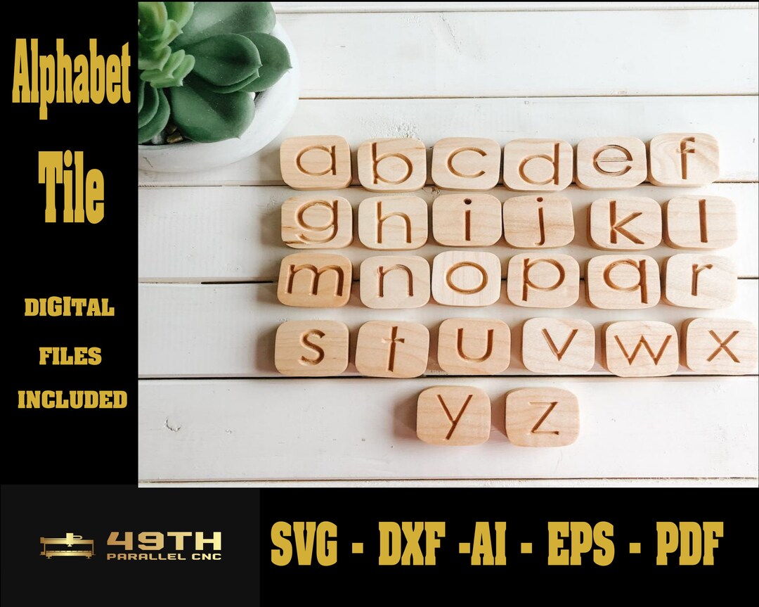 Alphabet Letter Tiles - Montessori Learning - CNC Digital Files ...