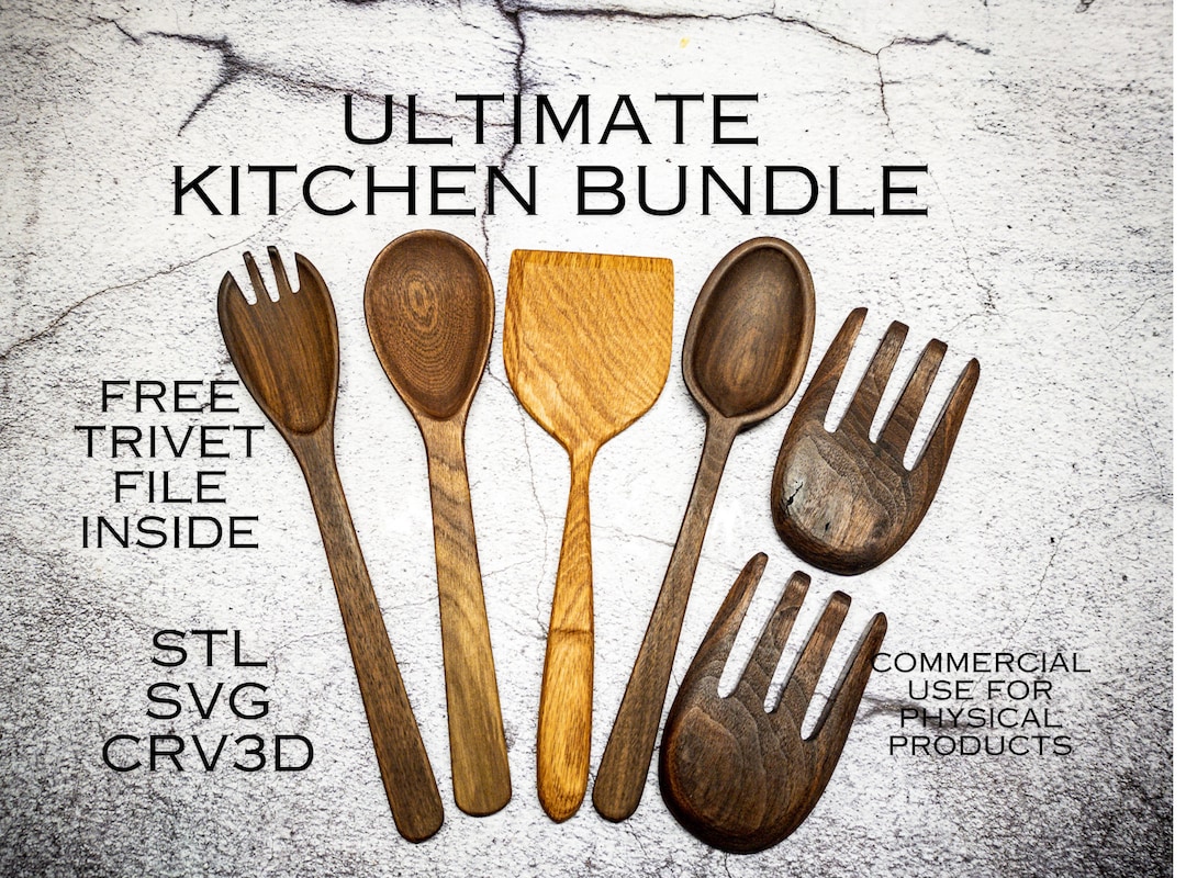 Wooden Spoon - Cnc Kitchen Spoon - Spoon - STL File - STL Spoon - Etsy