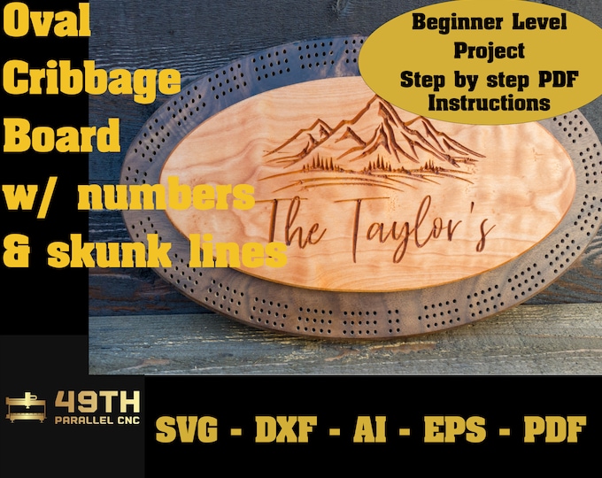 Cribbage Board Template Svg File For Cnc And Laser Etsy Canada