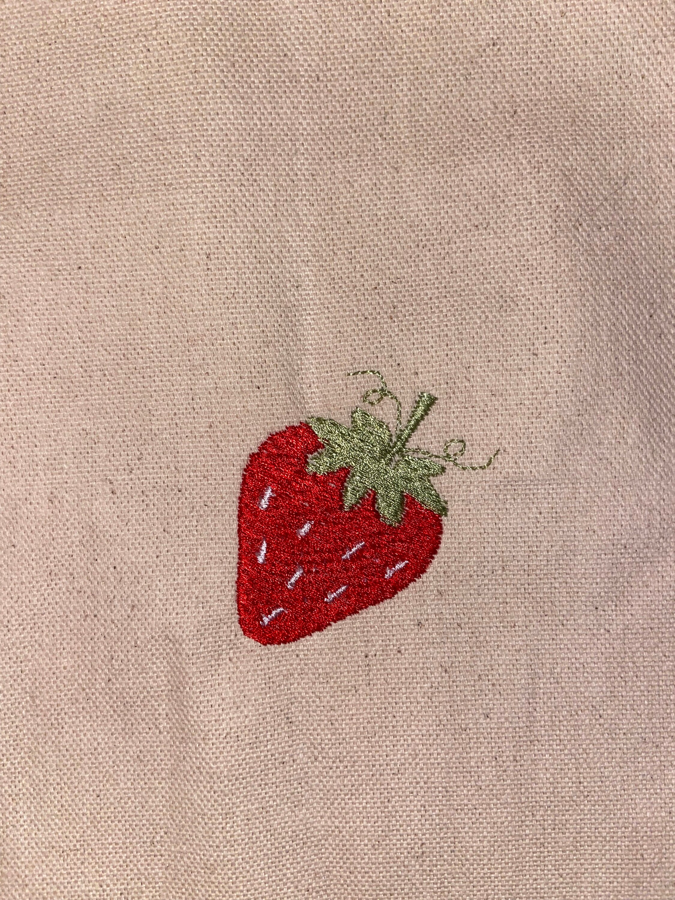 Embroidered Strawberry Tote Bag Spring Tote Bag Summer Tote Bag