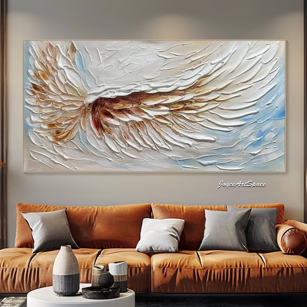 Textured Angel Wings Painting - Etsy