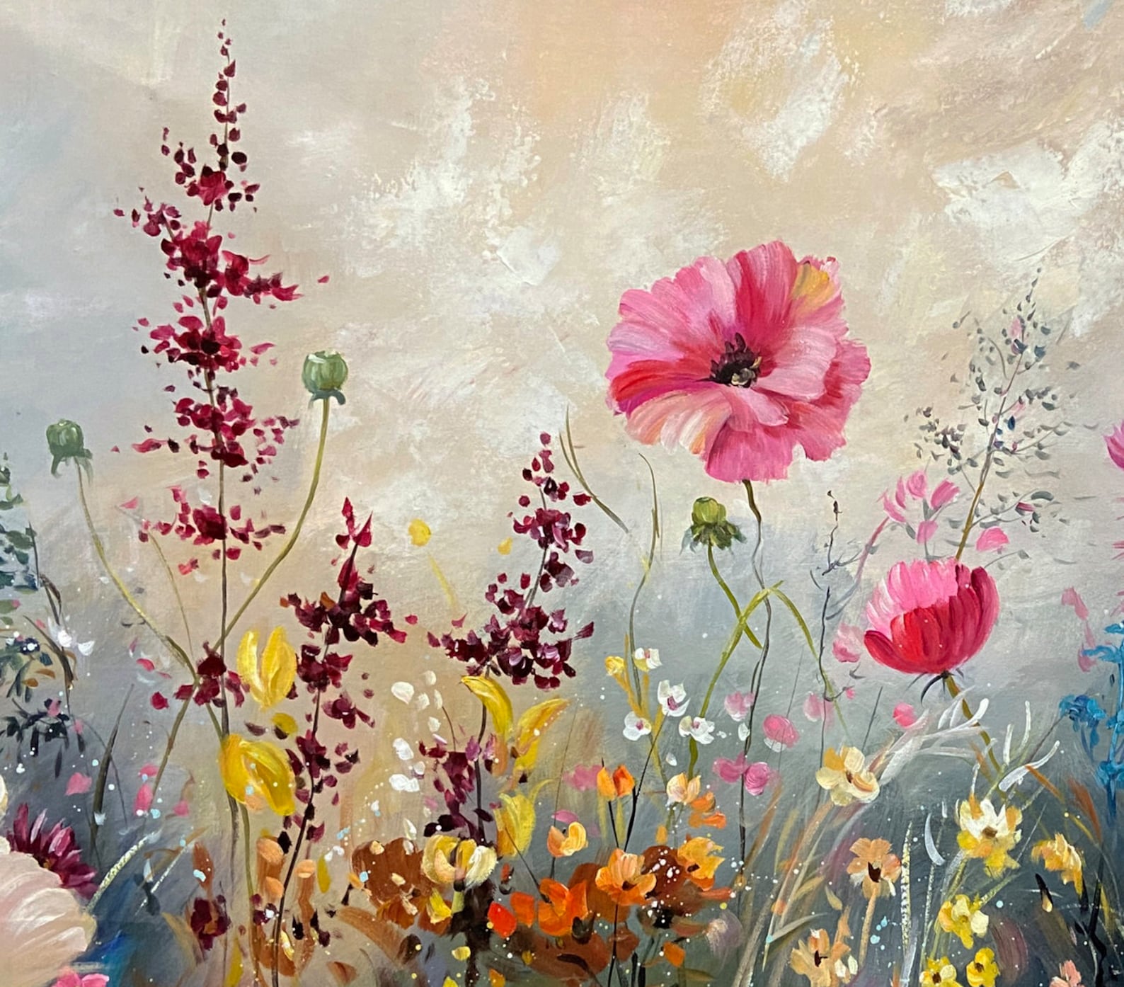 Large Flower Painting on Canvas Modern Wall Art Abstract Oil Painting ...