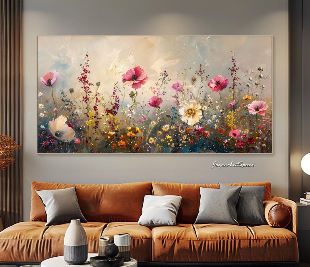 Large Flower Painting on Canvas Modern Wall Art Abstract Oil Painting ...