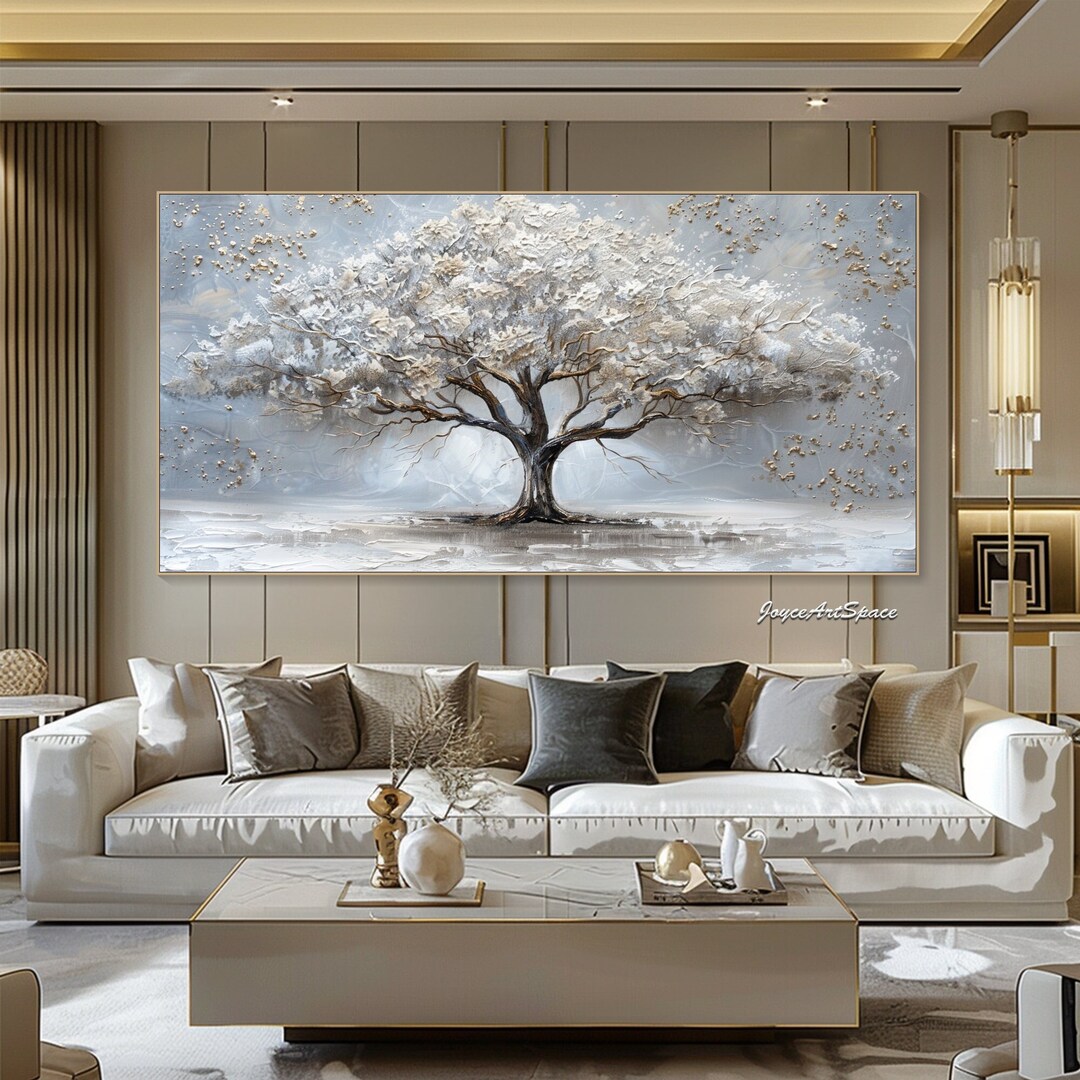 Original Oil Painting on Canvas Large Living Room Wall Decor Abstract ...