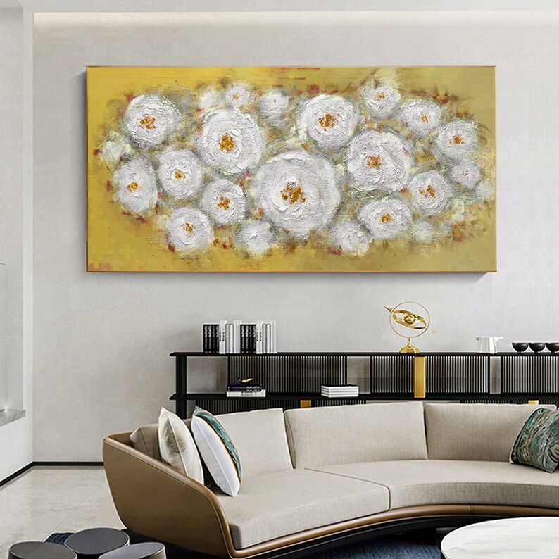 Large Flower Art Painting on Canvas Textured Wall Art Original - Etsy