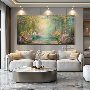 Abstract Oil Painting on Canvas Original Forest Wall Art Forest Oil ...