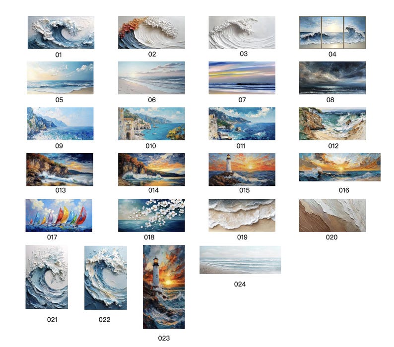 Impasto Ocean Wave Oil Painting 3D Textured Beige Wall Art - Etsy