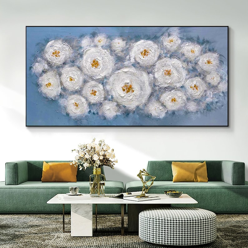 Large Flower Art Painting on Canvas Textured Wall Art Original - Etsy