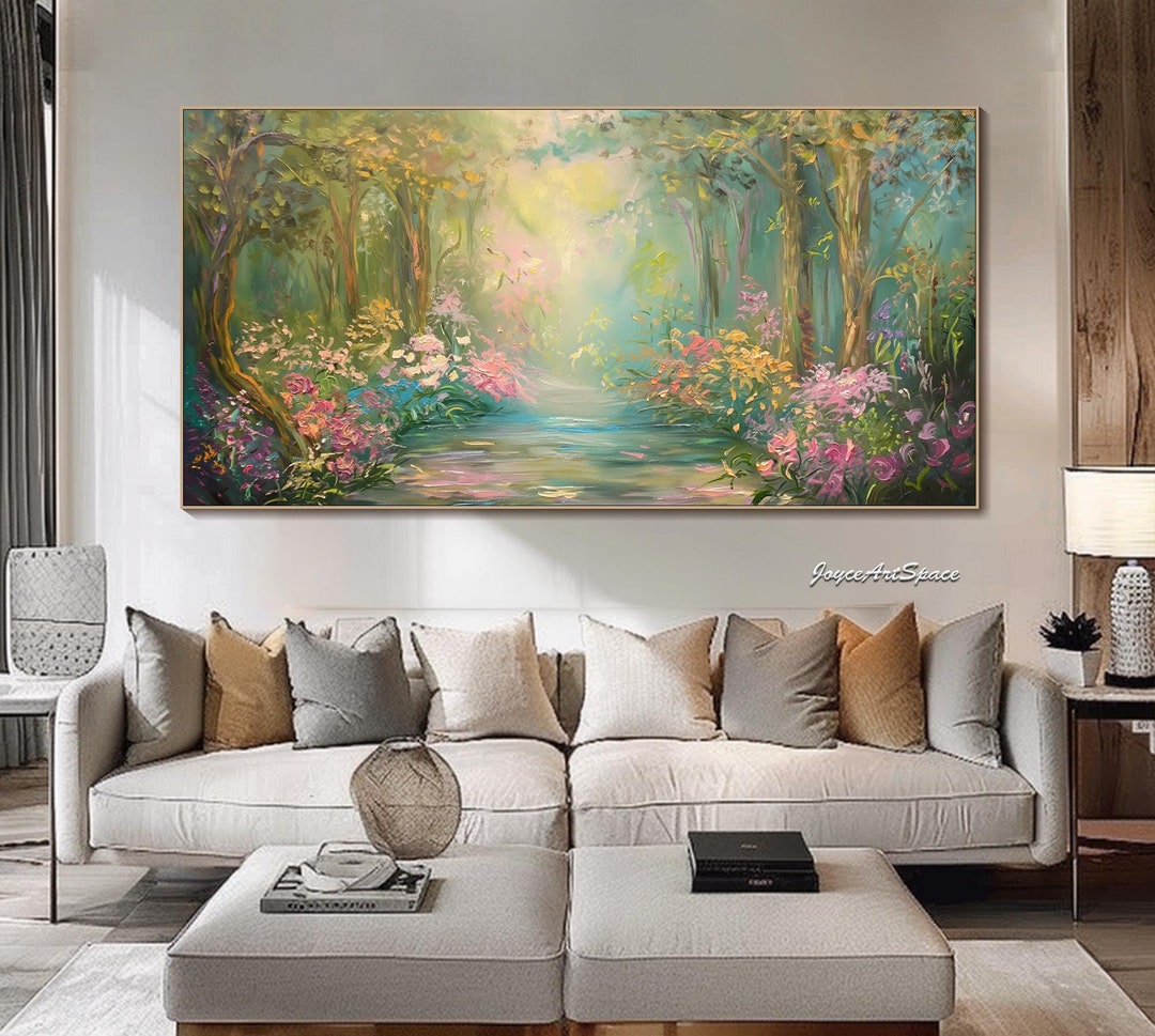 Abstract Oil Painting on Canvas Original Forest Wall Art Forest Oil ...