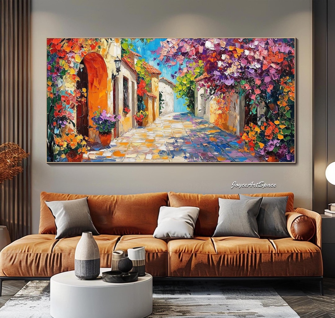 Canvas Wall Art Abstract Greek Wall Art Large Colorful 3d Texture Wall ...