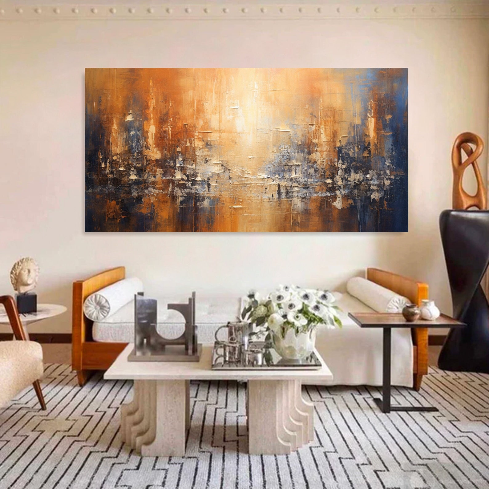 Large Abstract Textured Oil Painting on Canvas Large Texture Wall Art ...