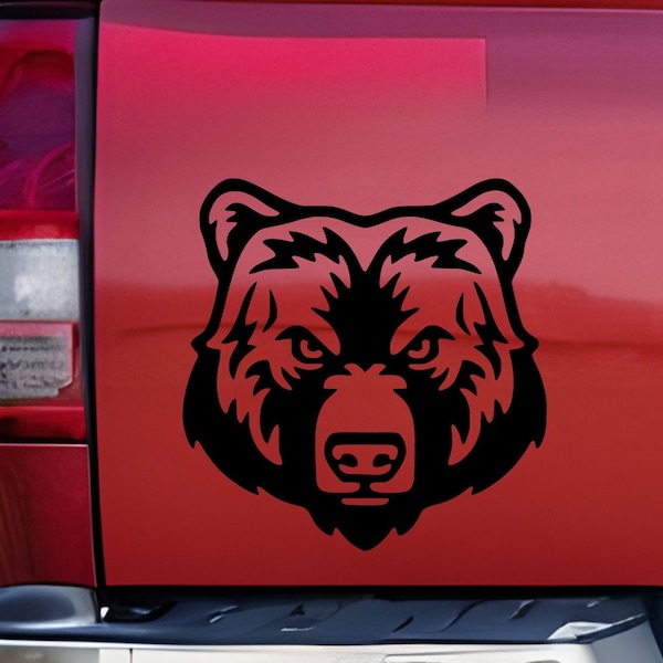 Bear Face Decal - Etsy