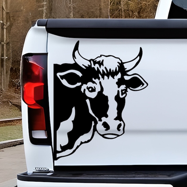 Cow Head Decal - Etsy