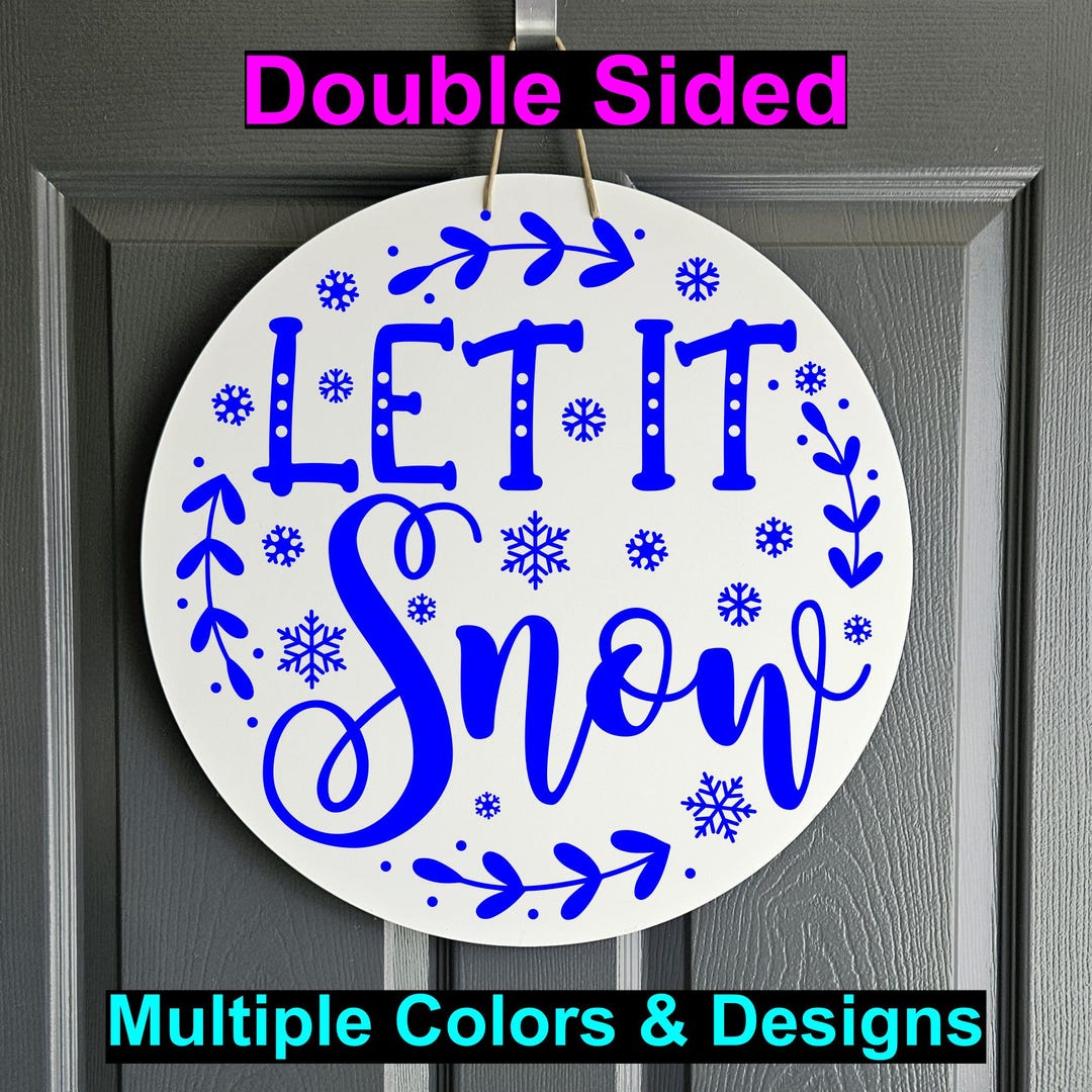Winter Door Decor, Let It Snow Door Hanger, Front Door Decor ...