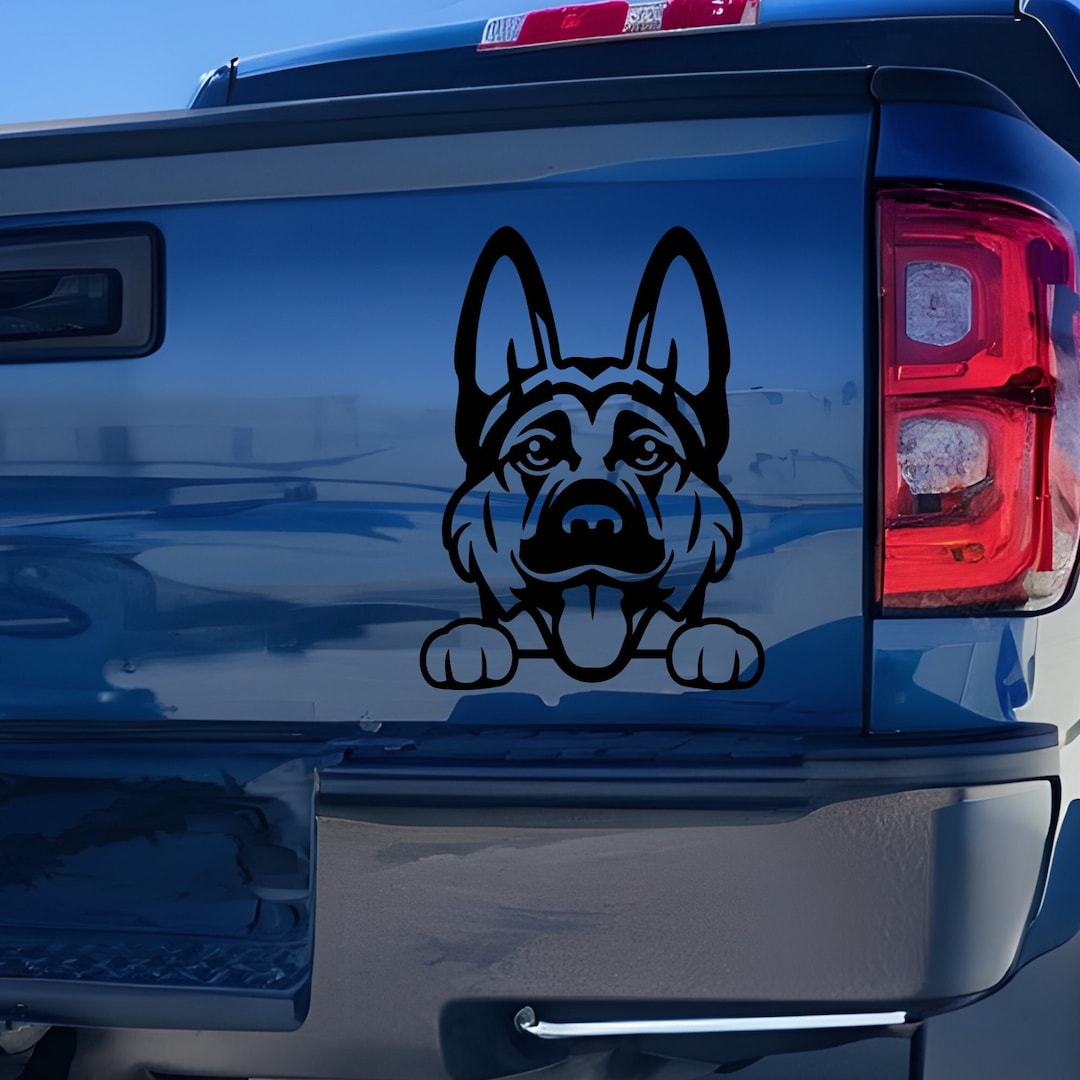 German Shepard Dog Peeking Vinyl Decal, Peek a Boo German Shepard Dog ...